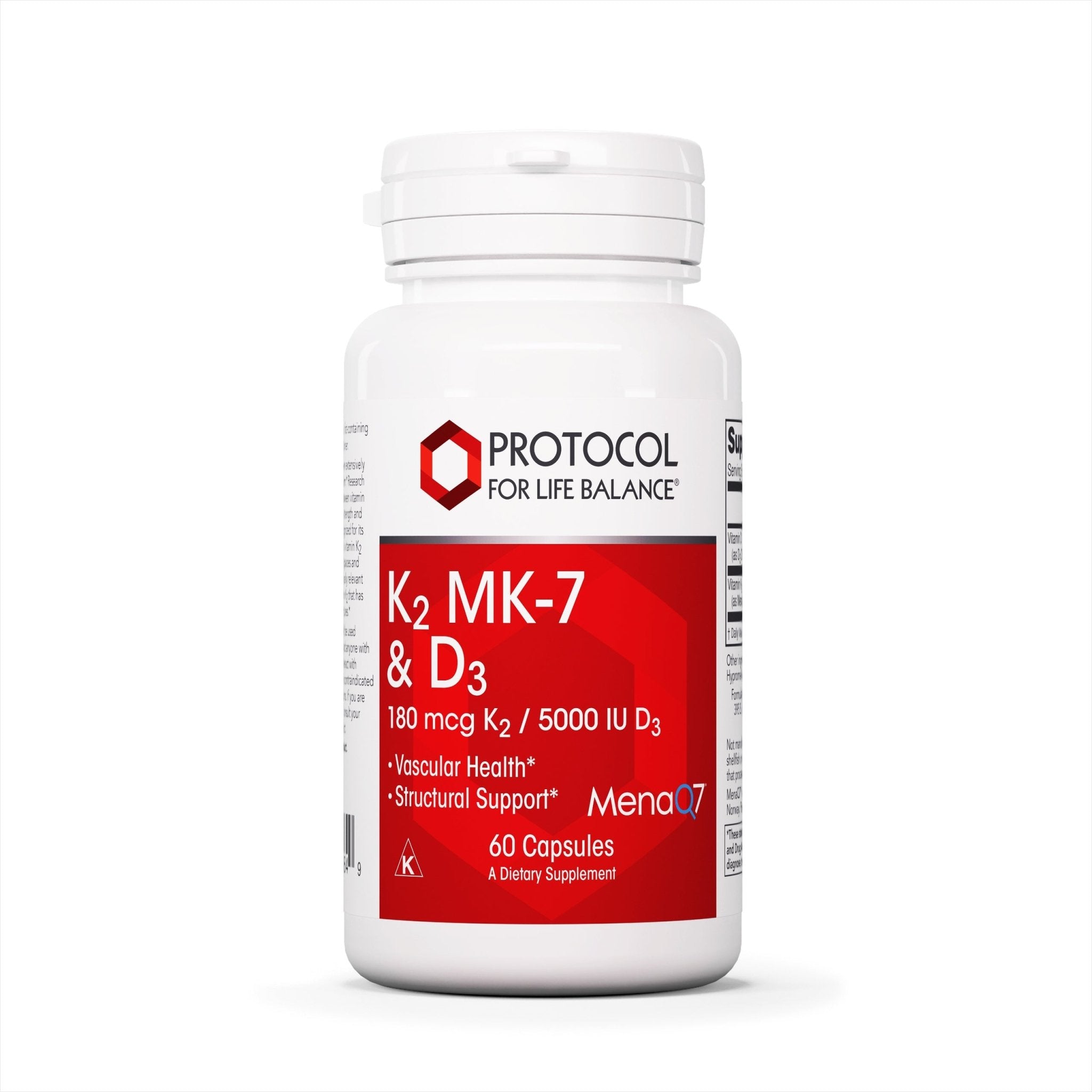 Protocol For Life Balance - K2 MK-7 & D3 (180 mcg K2 / 5,000 IU D3 ) - OurKidsASD.com